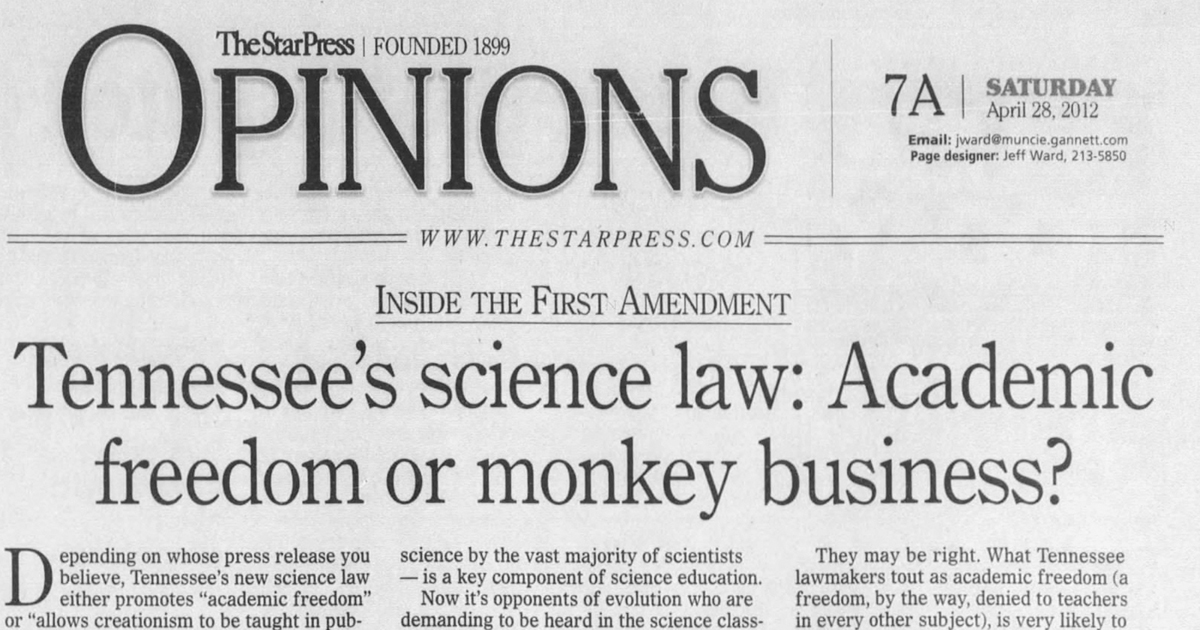 Tennessee Passed A New 'Monkey Bill' In 2012. It's Still In Force ...